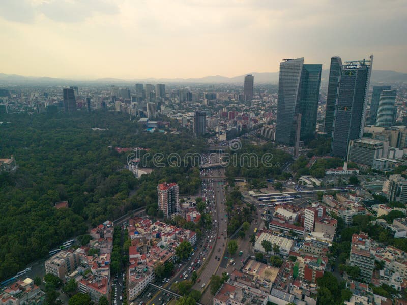 Aerial View of the Chapultepec Forest in Mexico City. Aerial View of ...