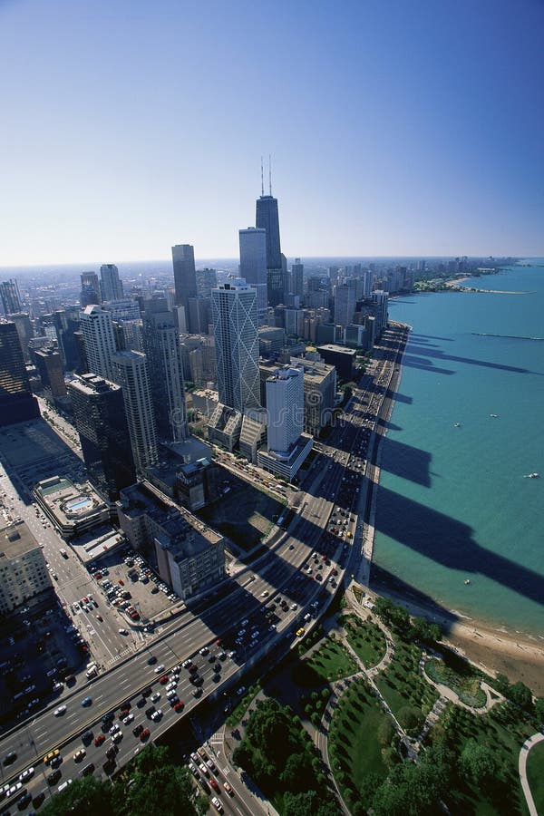 Aerial view of Chicago editorial photo. Image of building - 23161421