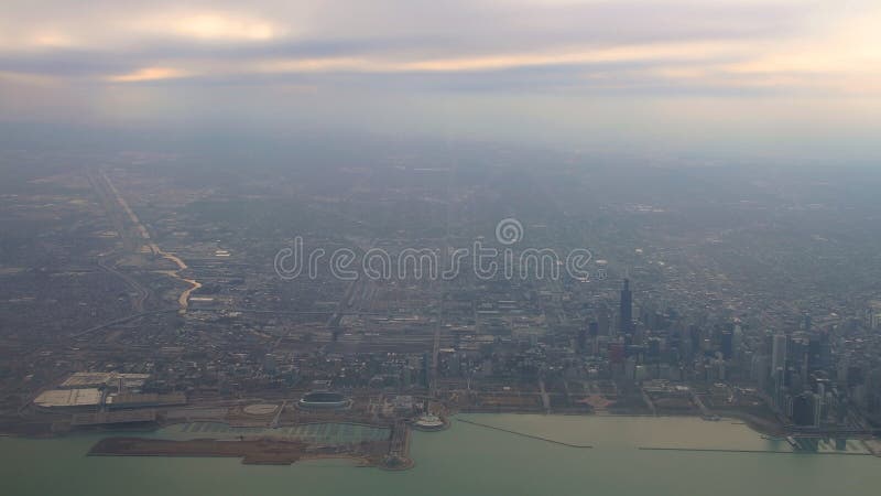 Aerial View of Chicago Loop Downtown Stock Image - Image of ...