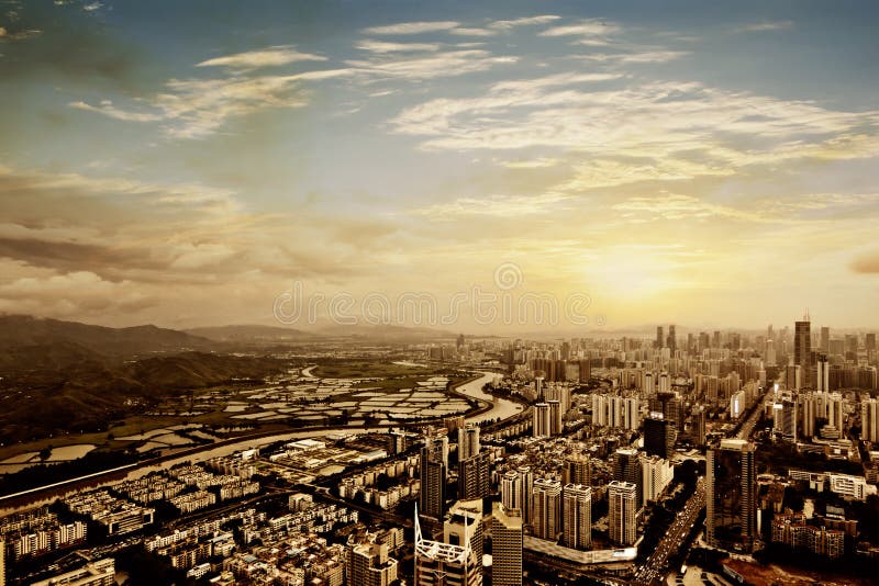 Shenzhen stock photo. Image of dusk, outdoors, asia, architectonic ...
