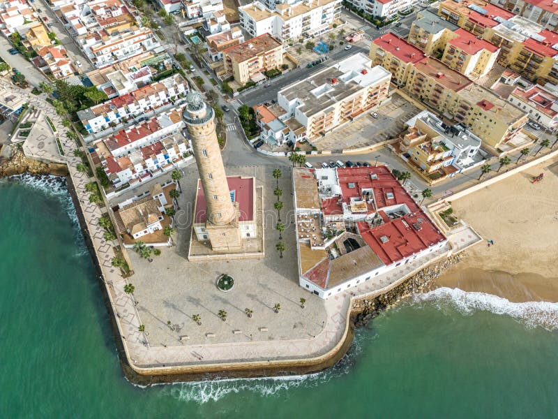 Aerial View of Chipiona Lighthouse Stock Image - Image of ocean ...