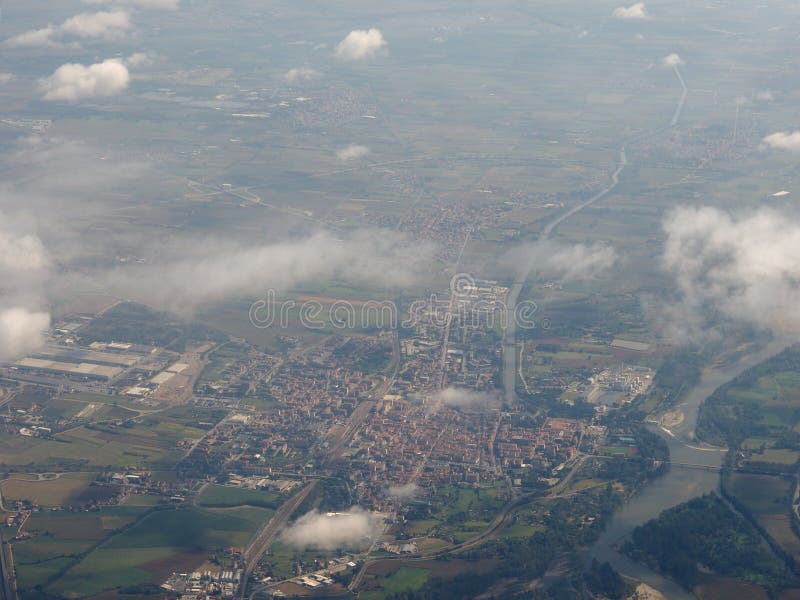 Aerial view of Chivasso stock photo. Image of cityscape - 99622260