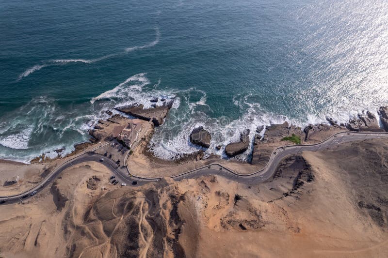 Aerial View of the Chorrillos Boardwalk in Lima Stock Photo - Image of ...