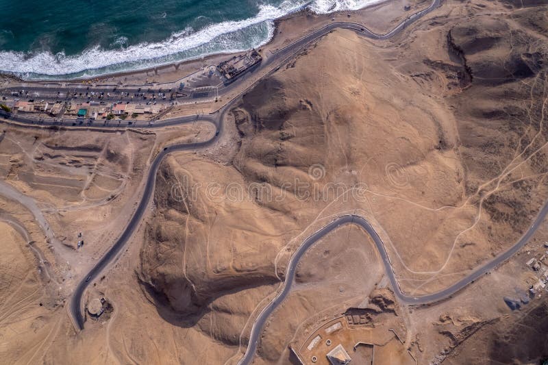 Aerial View of the Chorrillos Boardwalk in Lima Stock Image - Image of ...