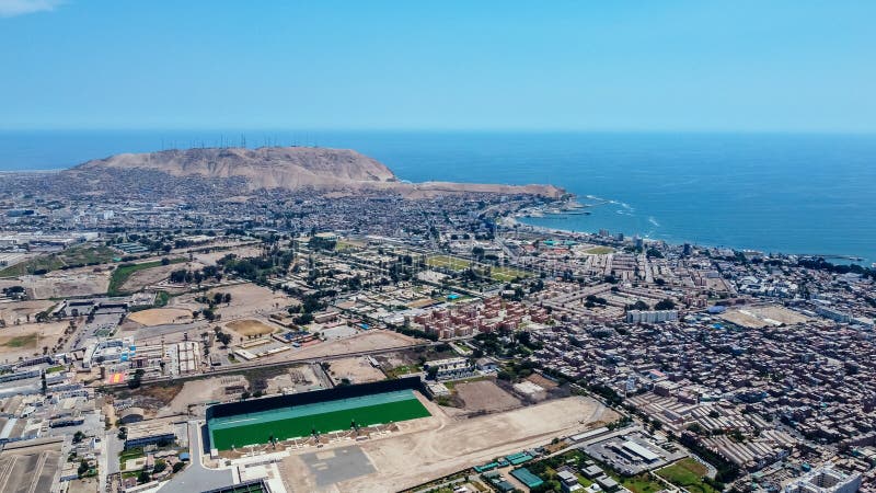 Aerial View of the Chorrillos District and the Lima Coasts, in the ...