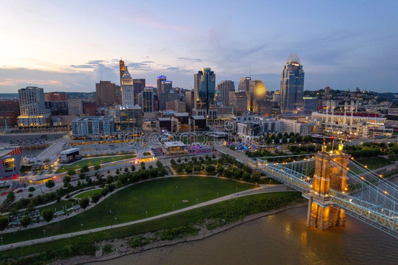 Aerial View of Cincinnati Ohio during Sunset. USA Editorial Photo ...