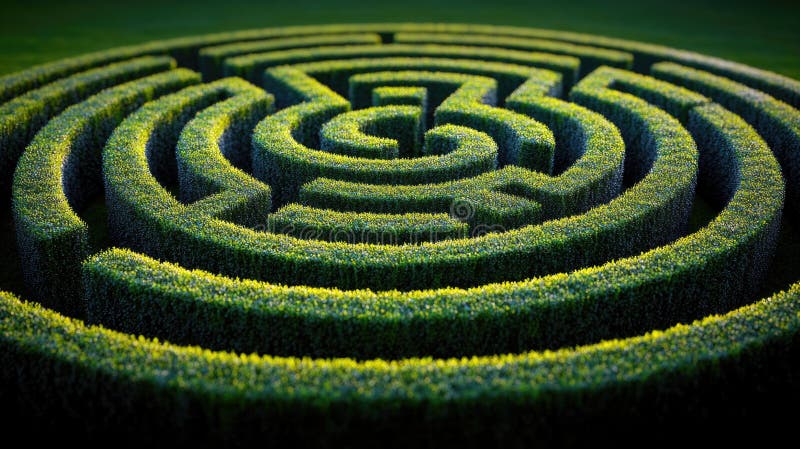 Circular Hedge Maze Aerial View Garden Design Stock Photos - Free ...