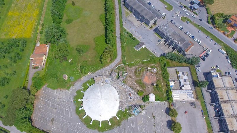 Aerial View of Circular Sport Game Stadium Stock Photo - Image of green ...