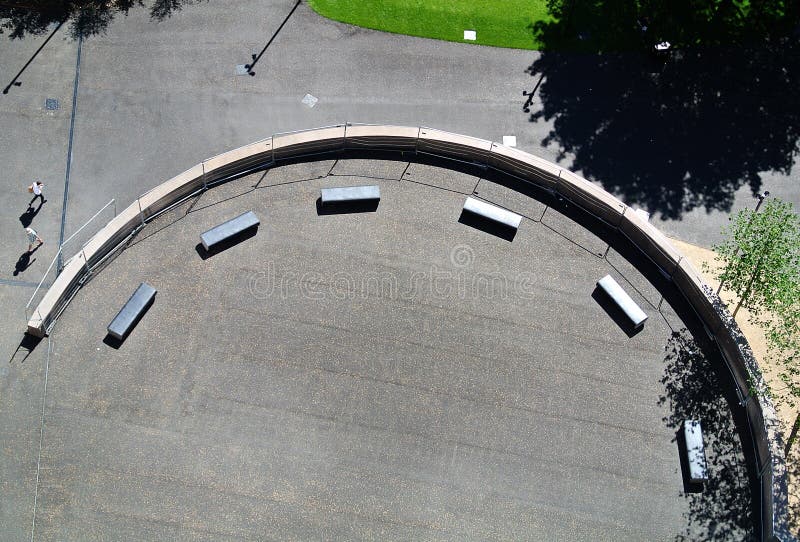 Aerial View of Circular Square Stock Image - Image of partial, london ...