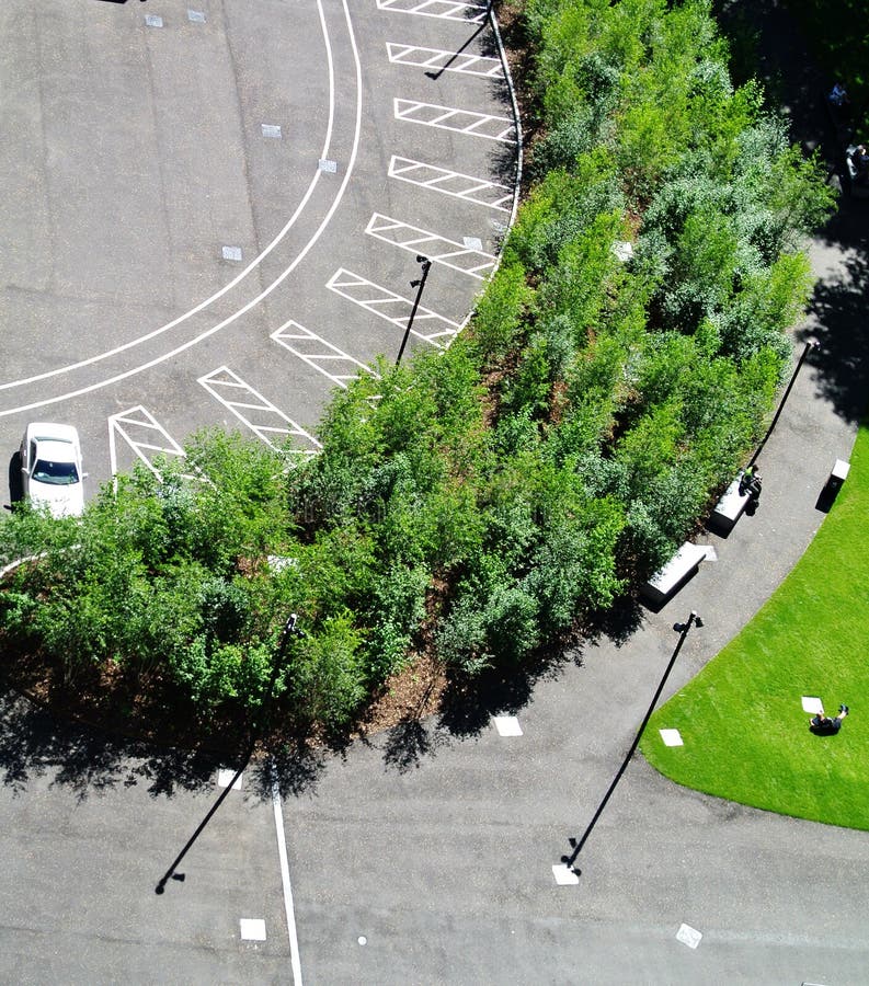 Aerial View of Circular Square Stock Image - Image of regular, aerial ...
