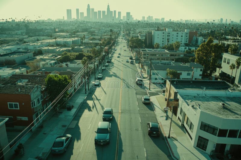 Aerial View of a City from Above Stock Photo - Image of aerial, blue ...