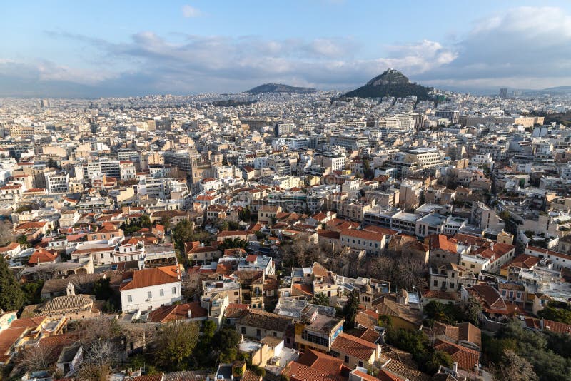 Aerial View of the City, Athens, Greece Stock Image - Image of greek ...