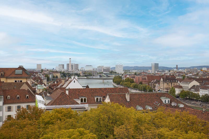 Aerial View of the City of Basel in Switzerland Editorial Stock Image ...