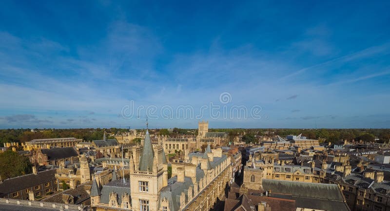 Aerial View of Cambridge, UK Stock Photo - Image of cityscape, britain ...