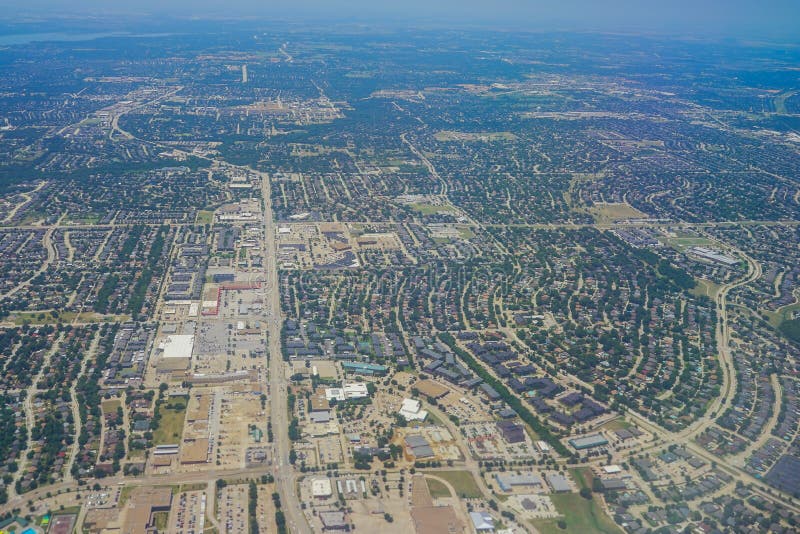 Aerial View of City of Dallas Stock Image - Image of aerial, highway ...