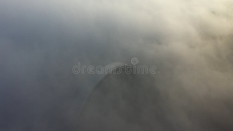 Aerial View of the City in the Fog. Stock Image - Image of haze ...