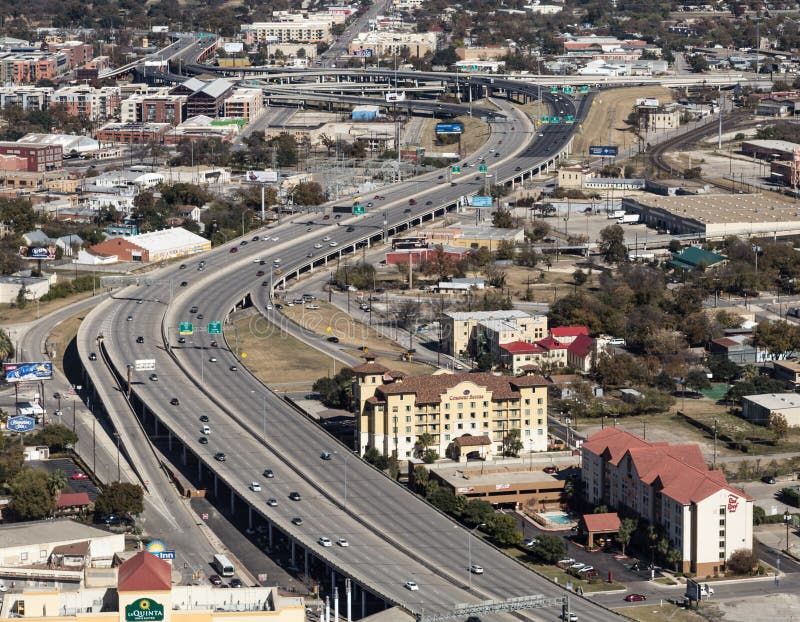 Aerial View of a City Freeway Editorial Image - Image of vehicles ...