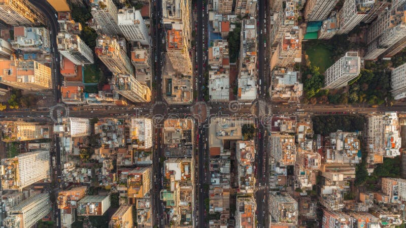 Aerial View of City Intersection and Urban Grid Stock Illustration ...