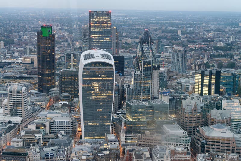 Aerial View of City of London Skyline Editorial Stock Image - Image of ...