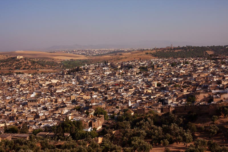 Aerial View of a City in Morocco Stock Image - Image of panoramic ...