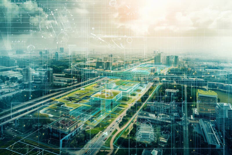 Aerial View of a City with Numerous Buildings, Masterplan of Future ...