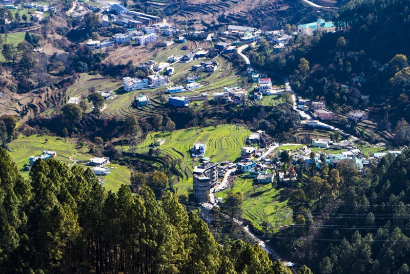 Aerial View of the City of Pithoragarh, Situated in the Mountains of ...