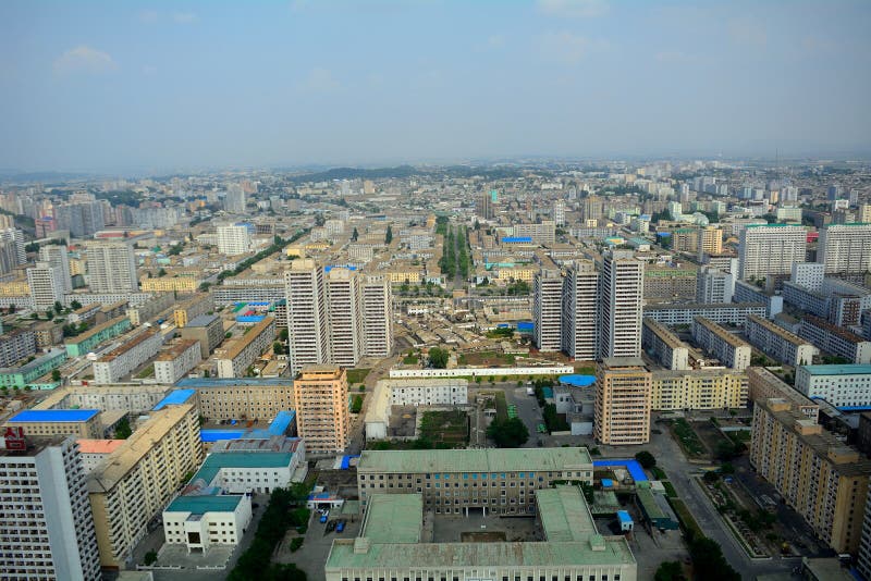 Aerial View of the City, Pyongyang, North-Korea Stock Image - Image of ...