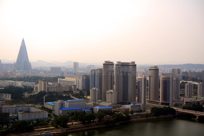 Aerial View of the City, Pyongyang, North-Korea Stock Photo - Image of ...