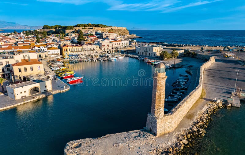 Aerial View of the City of Rethymno, Crete, Greece Stock Photo - Image ...