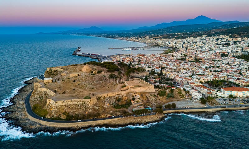 Aerial View of the City of Rethymno, Crete, Greece Stock Photo - Image ...