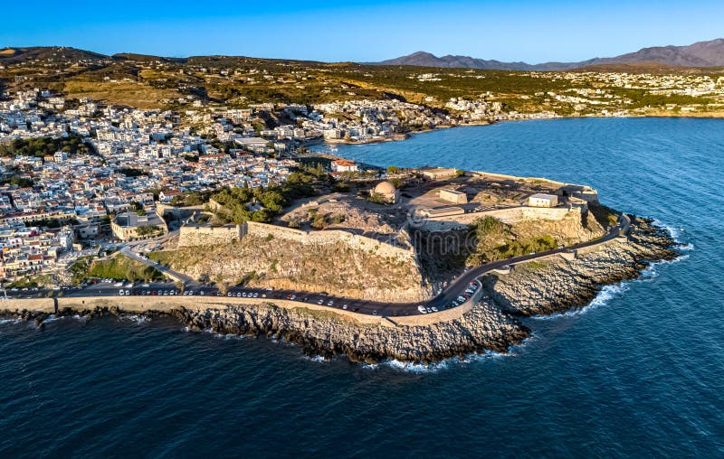 Aerial View of the City of Rethymno, Crete, Greece Stock Image - Image ...