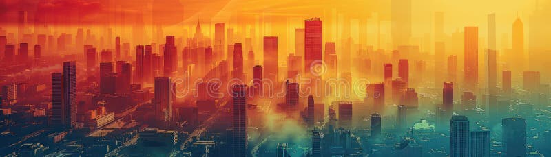 An Aerial View of a City with Skyscrapers in the Morning Stock ... An Aerial View of a City with Skyscrapers in the Morning Stock ...
