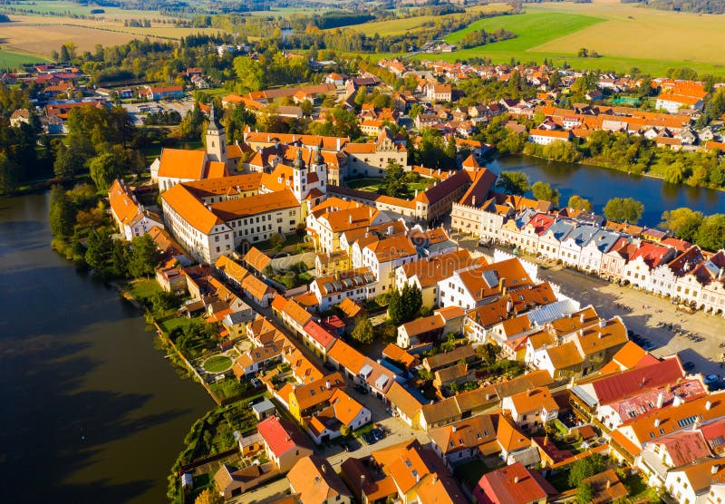Aerial View on the City Telc. Stock Photo - Image of ordinary, october ...