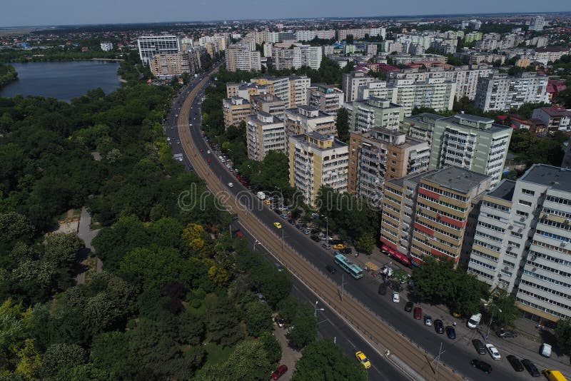 Small City with Blocks of Flats Seen from Drone Editorial Photography ...