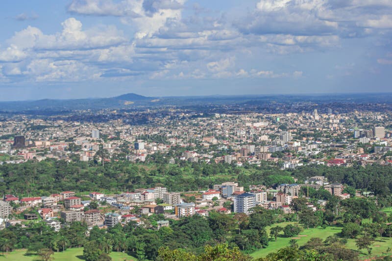 Aerial View of the City of Yaounde, from the Heights of Mount Febe in ...