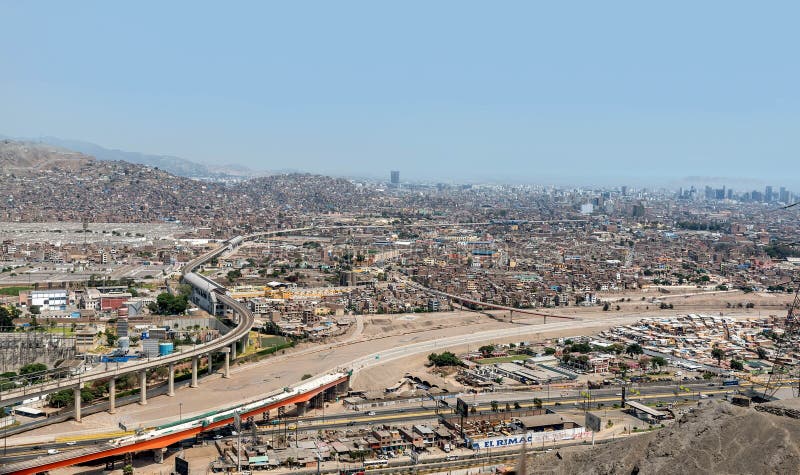 Aerial View of Cityscape of Lima, Peru Stock Image - Image of land ...