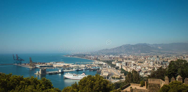 Aerial View of a Cityscape and the Sea Stock Photo - Image of landscape ...