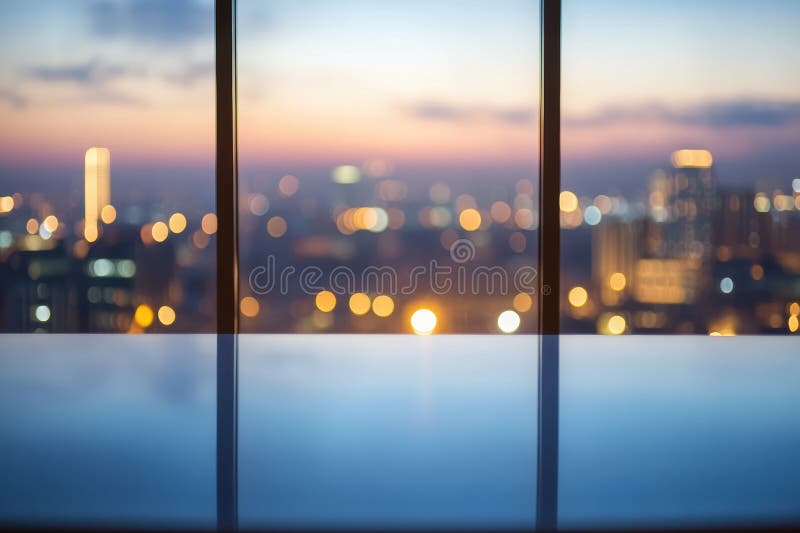 Aerial View of a Cityscape Seen from a Window with Buildings in the ...
