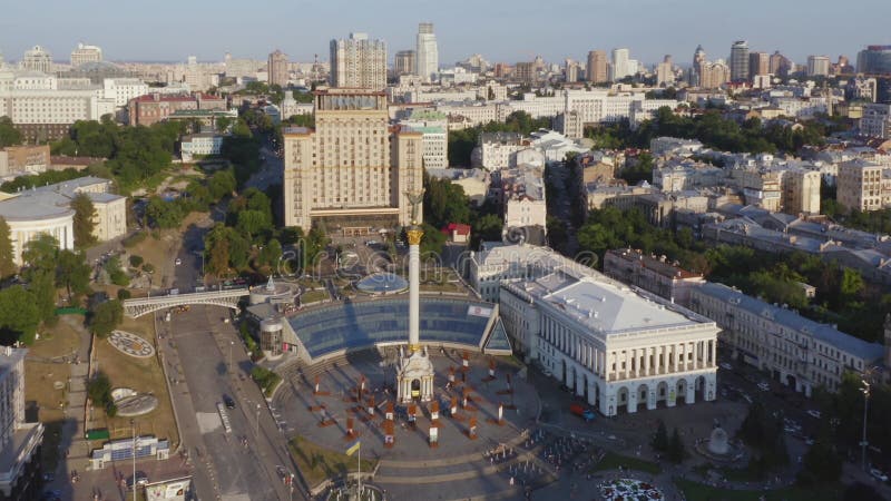 Monument on Independence Square in Kyiv, Ukraine. Stock Video - Video ...