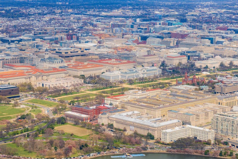 Aerial View of the Cityscape of Washington DC Stock Image - Image of ...