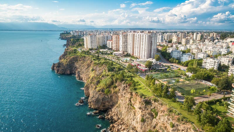 Aerial View of the Cliffs of Antalya, Turkey on a Sunny and Clear Day ...