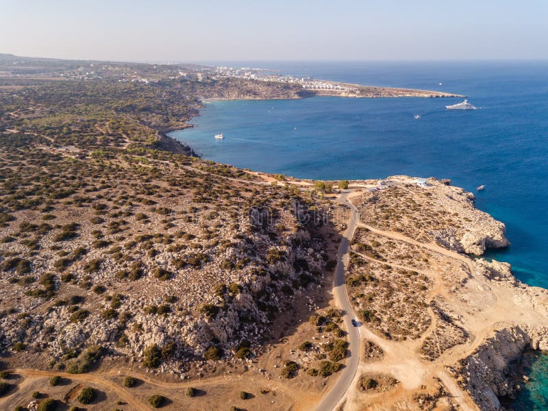 Aerial View of Cliffs by the Azure Sea Stock Image - Image of greek ...