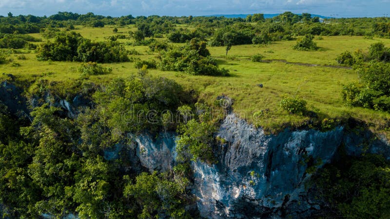 Aerial View of Cliffs on the Edge of the Ocean Stock Image - Image of ...