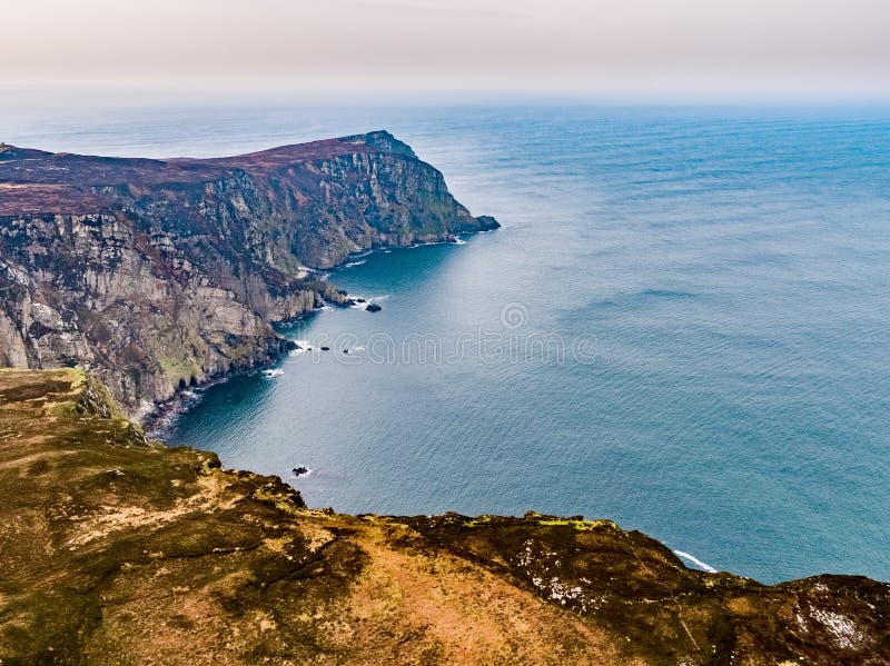 Aerial View of the Cliffs of Horn Head at the Wild Atlantic Way in ...