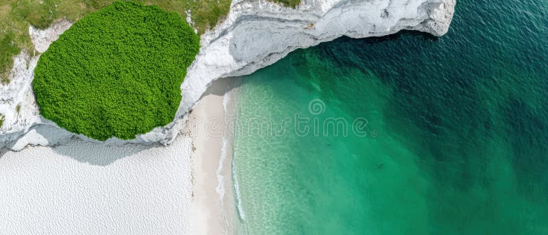Aerial View of a Cliffside Beach Stock Photo - Image of high, cliff ...