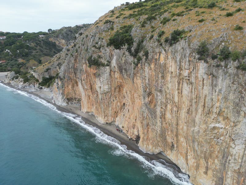 Aerial View of a Cliffy Seashore Stock Photo - Image of scenery, nature ...