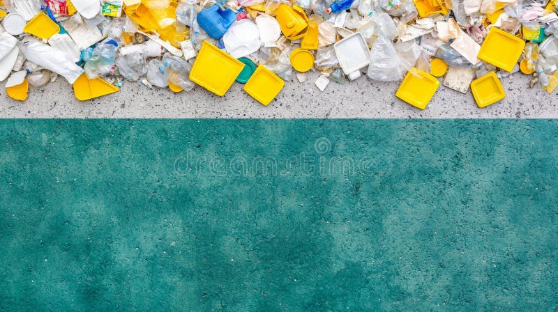 Aerial View of Clogged River Delta Surrounded by Waste and Debris ...