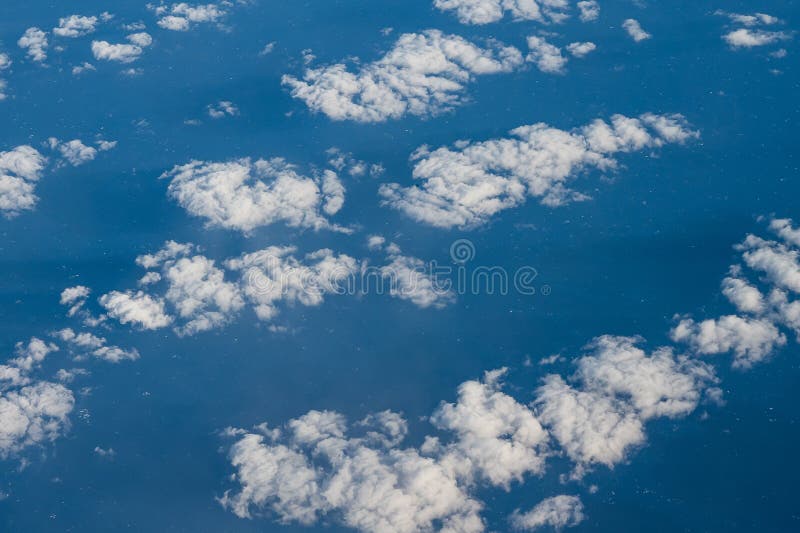 Aerial View of Clouds and Blue Sky Over Ocean, Cloudscape Top View from ...