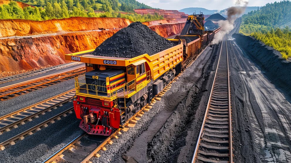 Aerial View of Coal Open Pit Mine in Extractive Industry for Efficient ...