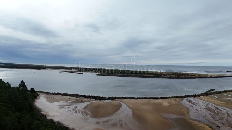 Aerial View Serene Coastal Landscape Lush Forests Sandy Beaches Stock ...